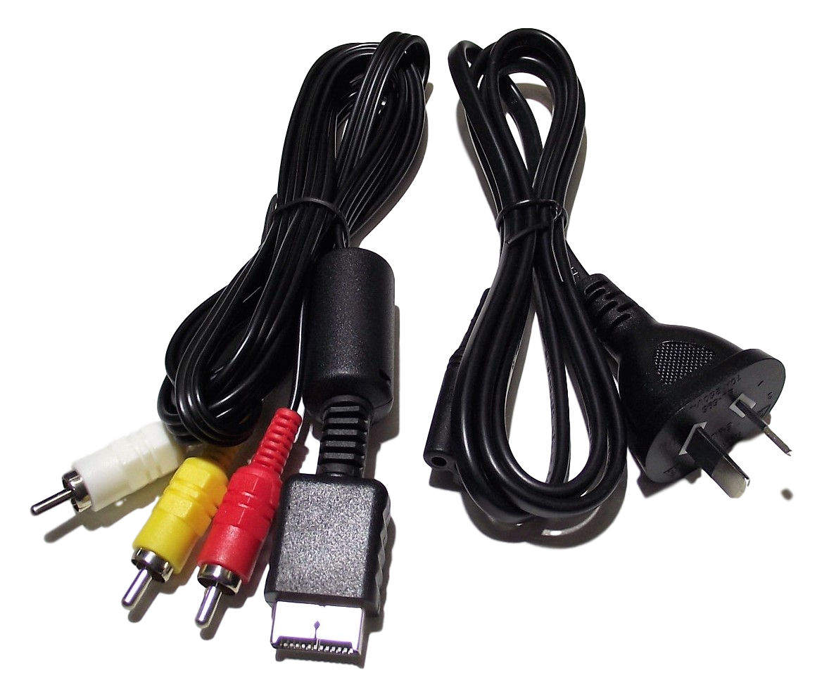 Playstation 1 PS1 AV Cables and Power Cord Lead *Brand New Aftermarket